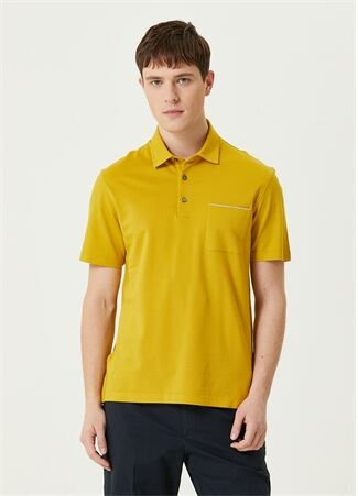 Zegna Erkek Sarı Polo Yaka Cepli T-shirt 48 It