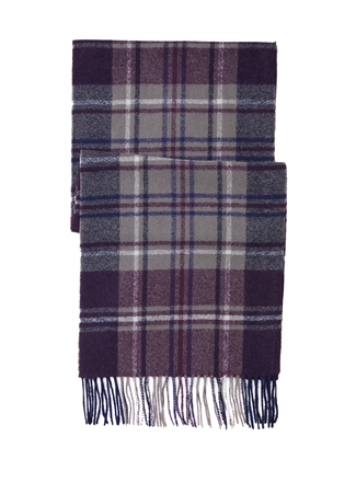 Beymen Club Erkek Mor Gri Siyah Ekose Desenli Yün Atkı EU Beymen Club Erkek Mor Gri Siyah Ekose Desenli Yün Atkı EU