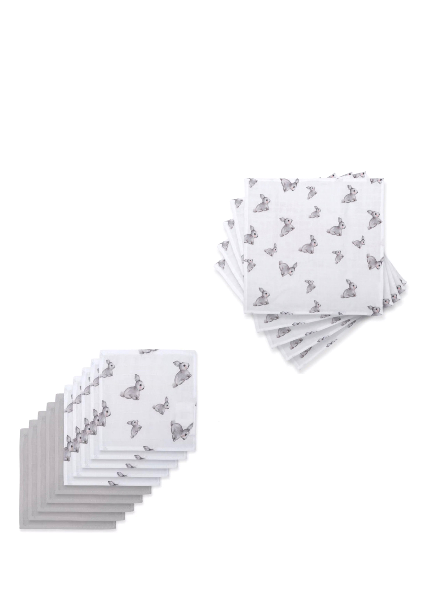 Deux Lapins - Iconic Rabbit 5-piece Shoulder Cloth Set and Cotton Grey ...