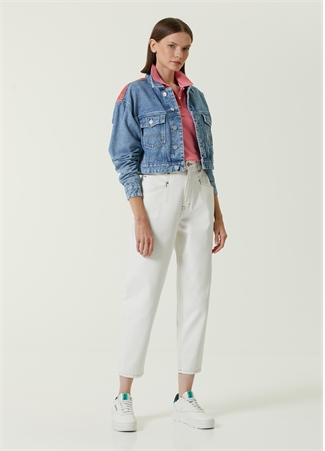 Tommy Jeans Kadın Mom Fit Beyaz Logolu Jean Pantolon 30-30 EU Tommy Jeans Kadın Mom Fit Beyaz Logolu Jean Pantolon 30-30 EU