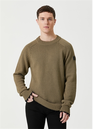 Balmain Erkek Haki Logo Detaylı Kazak S EU Balmain Erkek Haki Logo Detaylı Kazak S EU