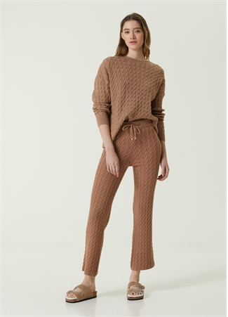 Network Kadın Slim Fit Camel Eşofman Altı Kahverengi S EU