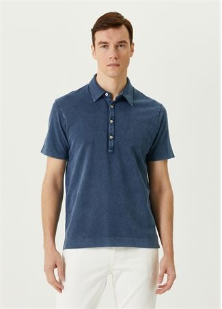 Boglioli Erkek Lacivert Polo Yaka T-shirt Mavi M EU