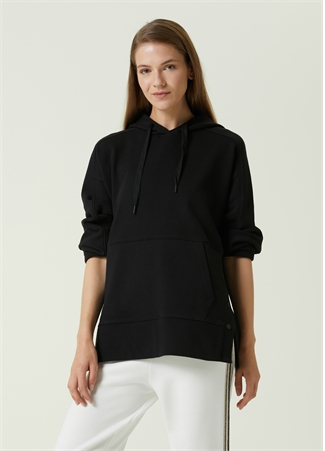 Beymen Club Kadın Siyah Kapüşonlu Yanı Çıtçıtlı Sweatshirt XS Beymen Club Kadın Siyah Kapüşonlu Yanı Çıtçıtlı Sweatshirt XS