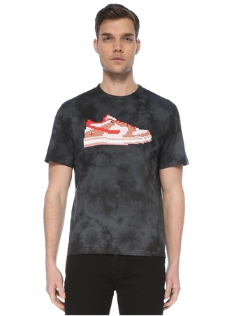 8-Bit by Mhrs Erkek Strawberry Classic Batik Desenli T-shirt Siyah S EU