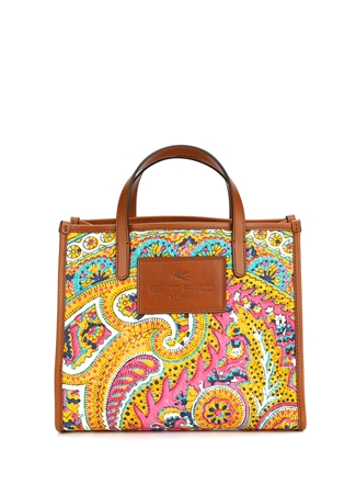 Etro Kadın Colorblocked Şal Desenli Çanta EU Etro Kadın Colorblocked Şal Desenli Çanta EU