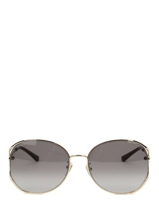 Gucci Kadın Yuvarlak Fomrlu Erkek Güneş Gözlüğü Altın Rengi 59 EU