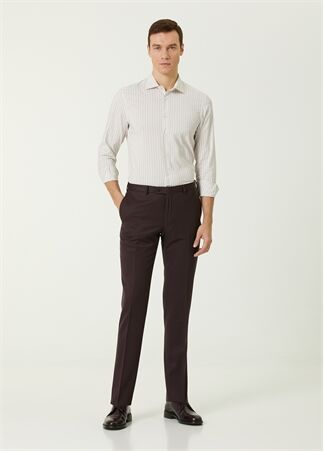 Pal Zileri Erkek Bordo Yün Pantolon 52 IT