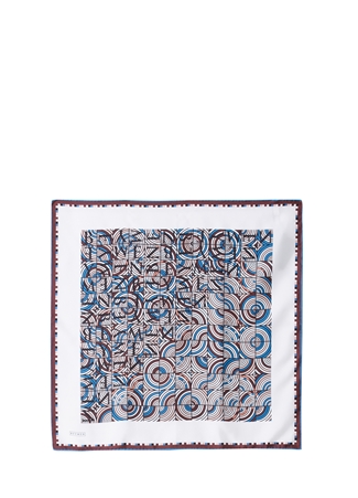 Beymen Kadın Gri Spiral Logo Desenli 70x70 cm Twill İpek Eşarp EU