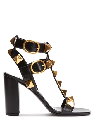 Valentino Garavani Kadın Siyah Deri Sandalet 35.5 Eu