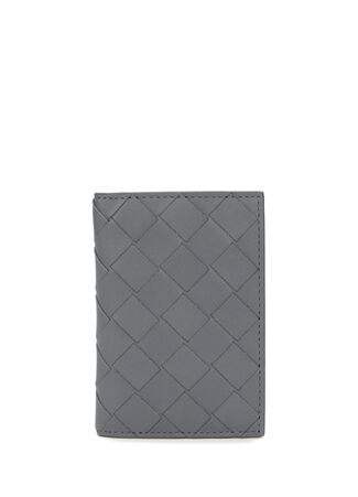 Bottega Veneta Erkek Gri Örgü Dokulu Deri Kartlık EU