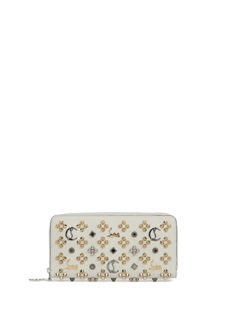 Christian Louboutin Kadın W Panettone Beyaz Troklu Deri Cüzdan EU
