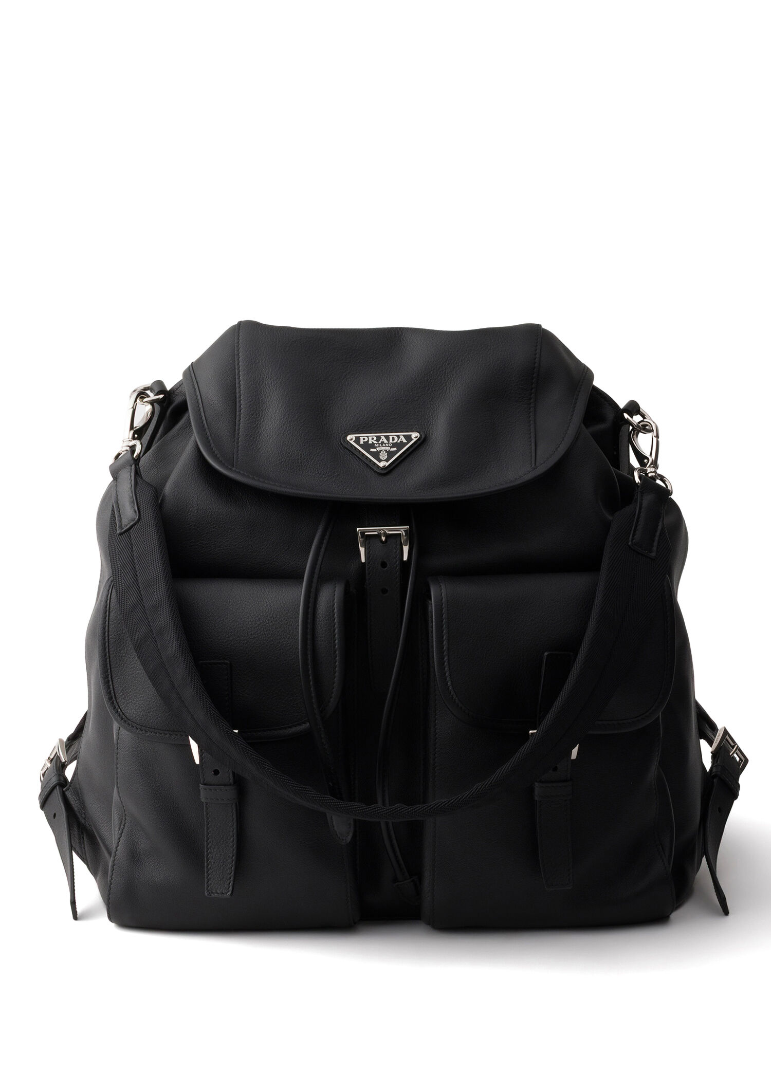 Black Prada Black Men Black Leather Men's Backpack 1925677 | Beymen