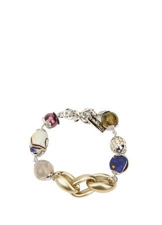 Etro Kadın Boncuklu Zincir Detaylı Bileklik EU Etro Kadın Boncuklu Zincir Detaylı Bileklik EU