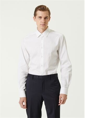 Palzileri Lab Erkek Beyaz Modern Yaka Gömlek 4 IT Palzileri Lab Erkek Beyaz Modern Yaka Gömlek 4 IT