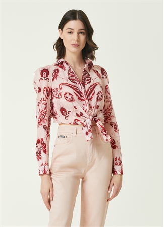 Etro Kadın Kırmızı Şal Desenli Beli Bağcıklı Crop Gömlek 38 It Etro Kadın Kırmızı Şal Desenli Beli Bağcıklı Crop Gömlek 38 It