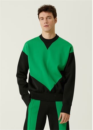 Bottega Veneta Erkek Siyah Yeşil Sweatshirt M EU