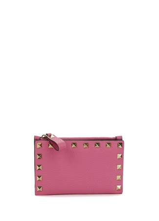 Valentino Garavani Kadın Rockstud Pembe Deri Cüzdan EU Valentino Garavani Kadın Rockstud Pembe Deri Cüzdan EU