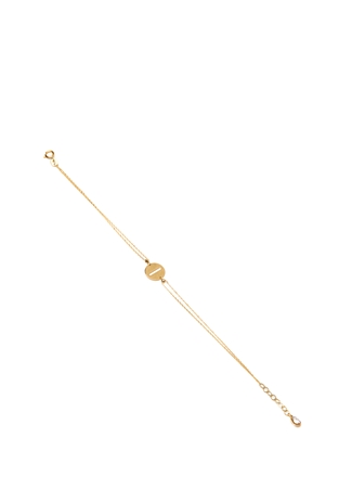 Collection-Alper Tunçoku Kadın I Harf Detaylı Altın Rengi Bileklik EU