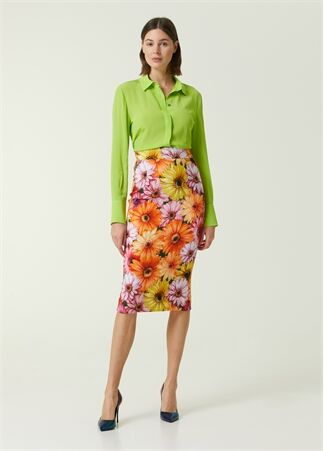 Dolce&Gabbana Kadın Çiçek Desenli Midi Etek 42 IT