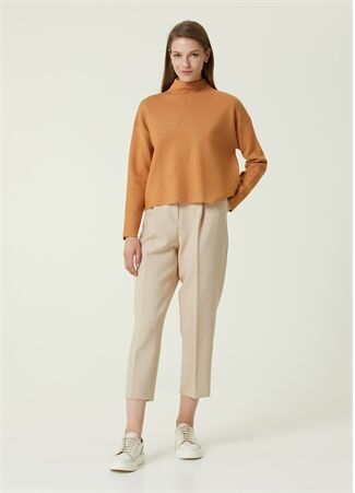 Beymen Club Kadın Bej Yüksek Bel Pilili Pantolon 40