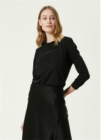 Givenchy Kadın 4G Siyah Logolu Uzun Kol T-shirt S EU