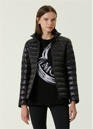 Moncler Kadın Siyah Dik Yaka Puff Mont 5 US