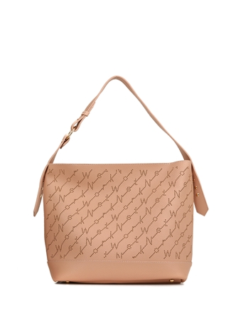Network Kadın Altın Rengi Logolu El Çantası Pembe EU Network Kadın Altın Rengi Logolu El Çantası Pembe EU