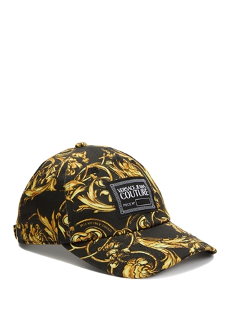 Versace Jeans Couture Kadın Siyah Barok Desenli Logolu Şapka Eu Versace Jeans Couture Kadın Siyah Barok Desenli Logolu Şapka Eu