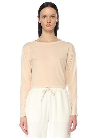 American Vintage Kadın Krem Kayık Yaka Uzun Kol T-shirt M EU American Vintage Kadın Krem Kayık Yaka Uzun Kol T-shirt M EU