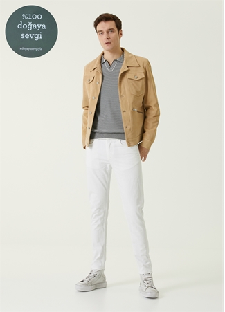Academia Erkek Basic Slim Fit Beyaz Jean Pantolon 34 IT Academia Erkek Basic Slim Fit Beyaz Jean Pantolon 34 IT