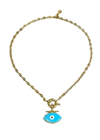 Berrin Özkan Kadın İri Göz Formlu Altın Rengi Kaplama Kolye EU