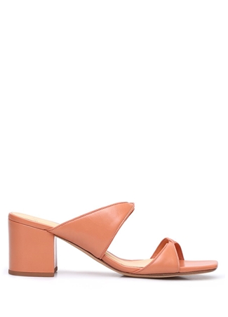 Alexandre Birman Kadın Pembe Çift Bantlı Deri Terlik Bordo 6 US