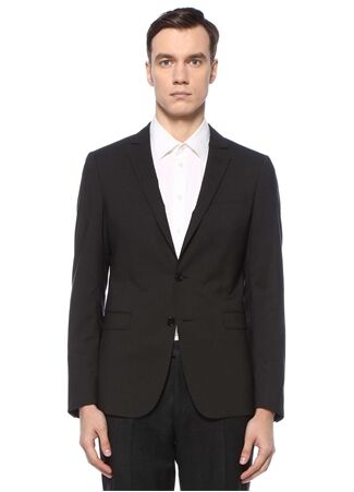 Trussardi Erkek Antrasit Yün Ceket Gri 48 IT