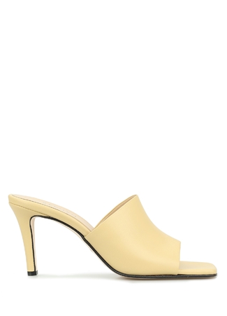 Beymen Collection Kadın Sarı Kalın Bantlı Deri Terlik 36