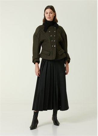 Philosophy di Lorenzo Serafini Kadın Siyah Pilili Kemer Detaylı Midi Etek 40 IT Philosophy di Lorenzo Serafini Kadın Siyah Pilili Kemer Detaylı Midi Etek 40 IT