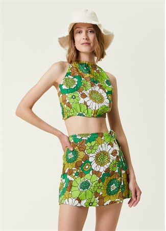 Faithfull The Brand Kadın Yeşil Halter Yaka Çiçekli Crop Keten Bluz S Eu Faithfull The Brand Kadın Yeşil Halter Yaka Çiçekli Crop Keten Bluz S Eu