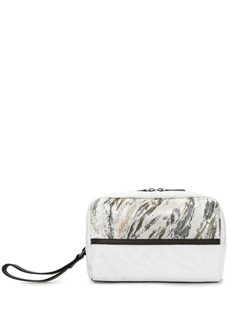 Pal Zileri Erkek Beyaz Desen Detaylı Keten El Portföyü Kahverengi EU