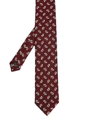Beymen Club Erkek Bordo Şal Desenli İpek Kravat EU Beymen Club Erkek Bordo Şal Desenli İpek Kravat EU