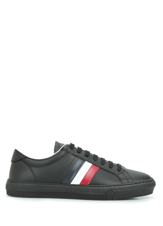 Moncler Erkek Siyah Logo Şeritli Deri Sneaker 40 EU