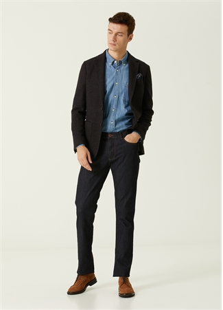 Canali Erkek Slim Fit Lacivert Jean Pantolon 56 IT Canali Erkek Slim Fit Lacivert Jean Pantolon 56 IT