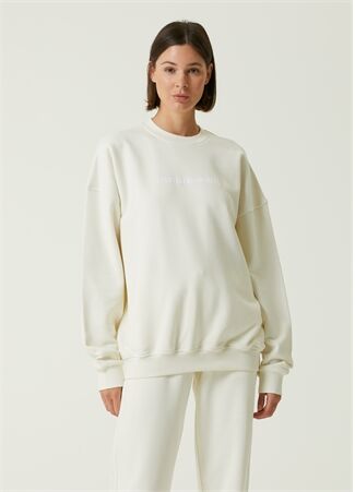 SOONTOBEANNOUNCED Kadın Beyaz Logo Baskılı T-shirt M EU