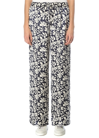 Polo Ralph Lauren Kadın Lacivert Çiçekli Bol Kesim Saten Pantolon S EU