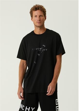 Givenchy Erkek Siyah Logo Baskılı T-shirt S EU