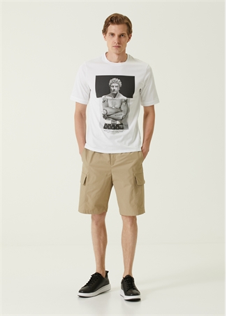 Neil Barrett Erkek Bej Kargo Bermuda 46 IT