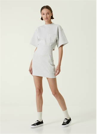 T by Alexander Wang Kadın Gri Mini Jersey Etek S EU T by Alexander Wang Kadın Gri Mini Jersey Etek S EU