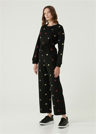 Red Valentino Kadın Siyah Çiçekli Eşofman Altı XS EU