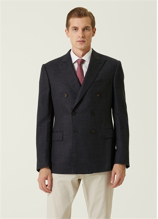 Pal Zileri Erkek Lacivert Kırlangıç Yaka Yün Ceket 50 IT