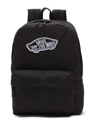 Vans Kadın Realm Siyah Logolu Sırt Çantası EU Vans Kadın Realm Siyah Logolu Sırt Çantası EU