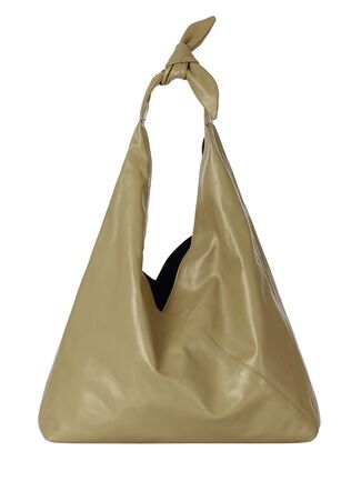 Jimba Kadın Lutetia Vizon Deri Omuz Çantası Yeşil Eu